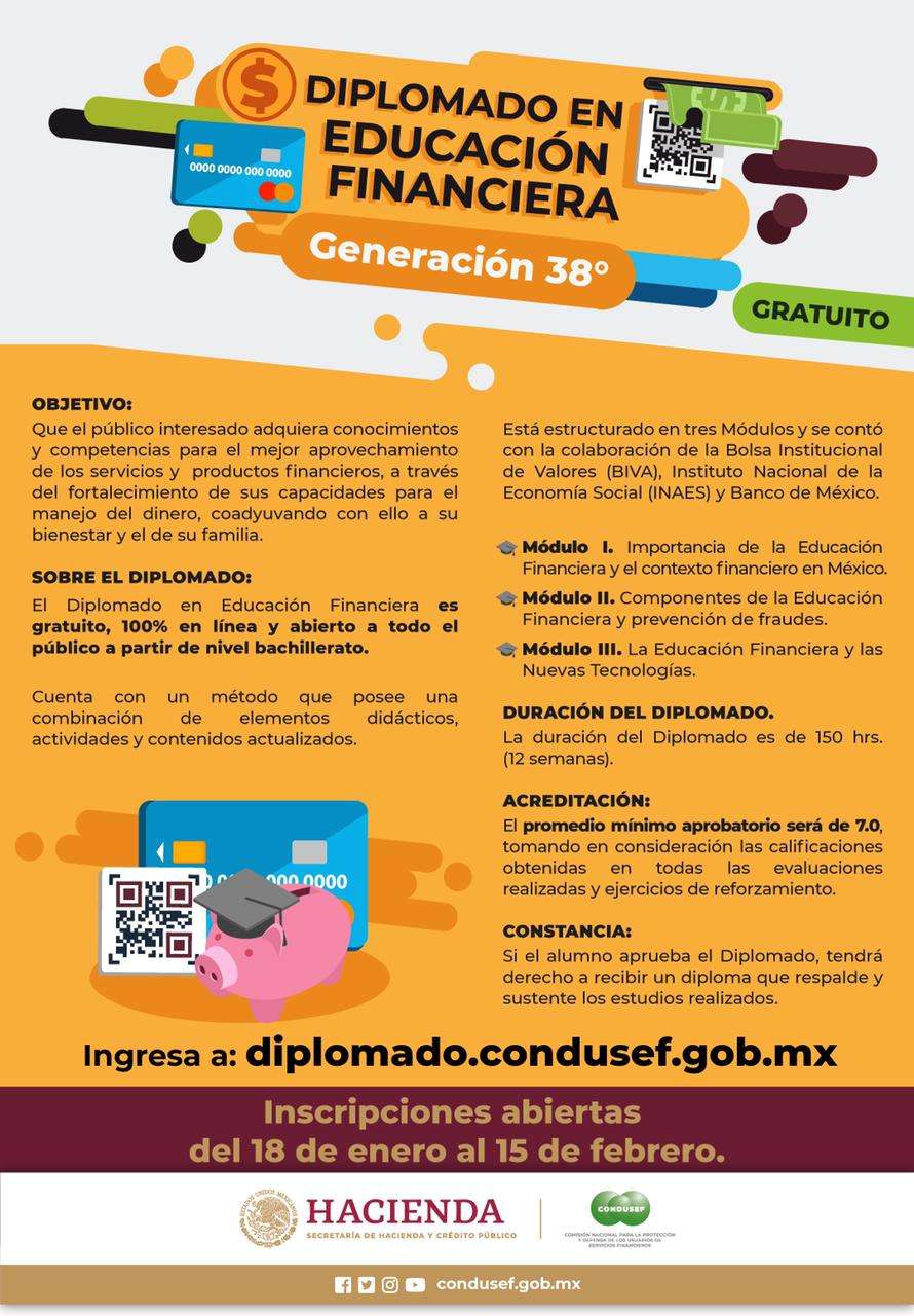 Invita condusef a diplomado gratuito en educación financiera | La ...