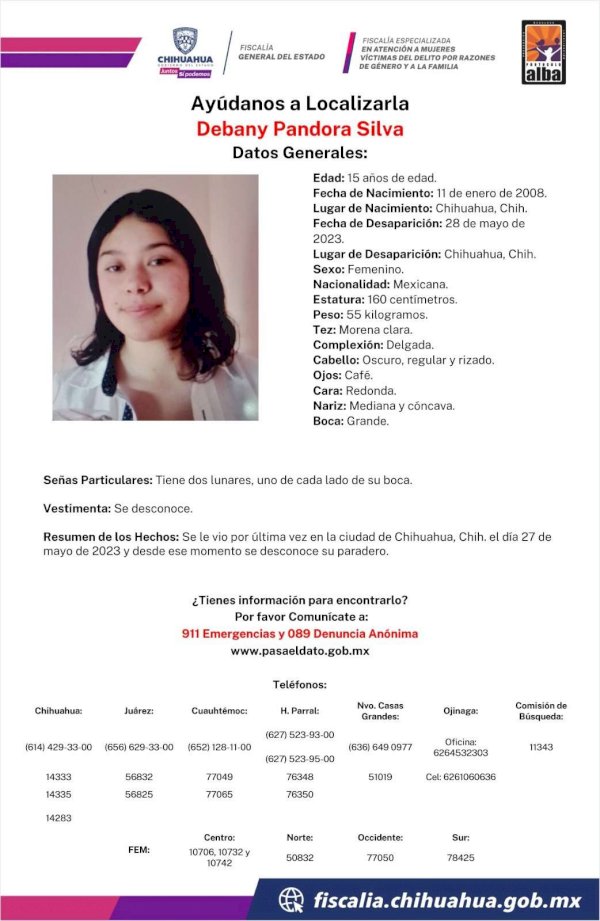 Desaparece Debany, tiene 15 años | La Opción de Chihuahua