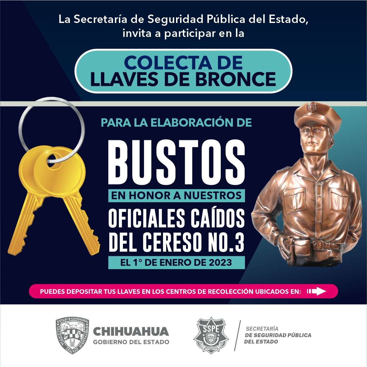 Invitan a colecta de llaves para hacer bustos en honor de oficiales ...