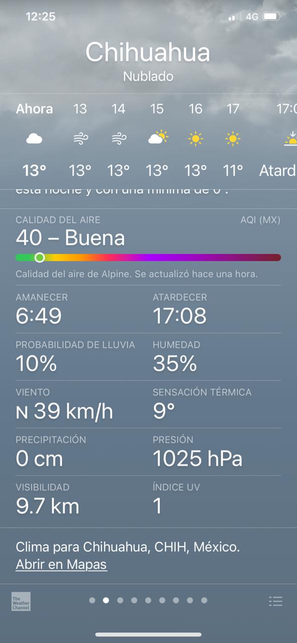 Sensación térmica con 4 grados de diferencia aquí: de 13 a 9 grados ...